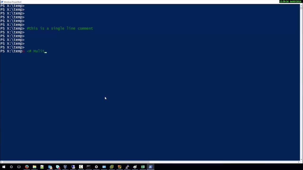 Add single- and multiline comments in Powershell