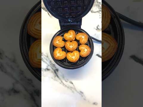 Day 15 of 100-Day Waffle Challenge: Will It WAFFLE? | Little Hearts Waffle 😍#shorts #viral #waffle