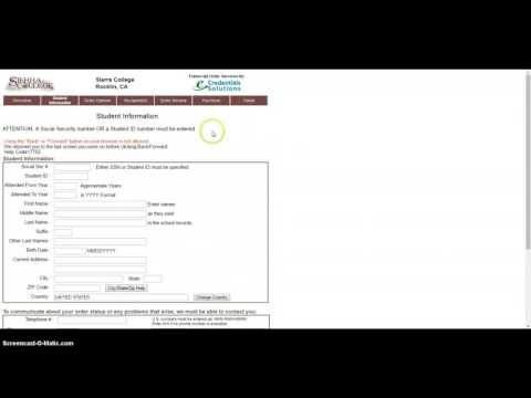 Ordering Official Transcripts from Sierra College