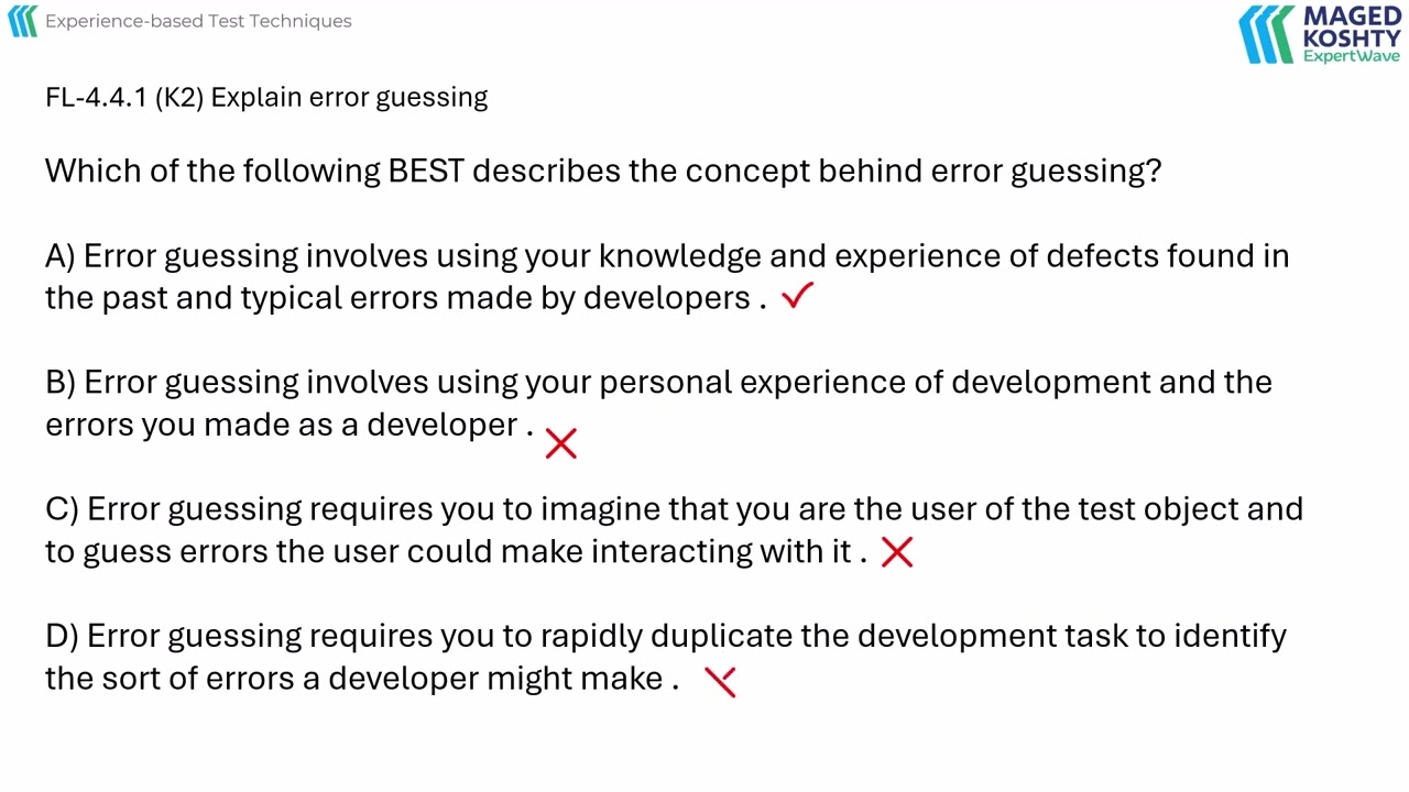 ISTQB Foundation: Explain error guessing