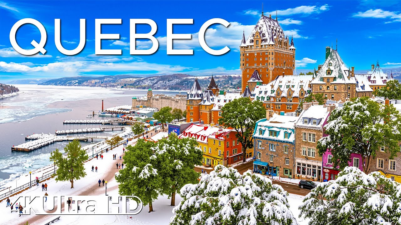 Winter in Quebec 4K ❄️ | Snowy Forests, Frozen Rivers & Peaceful Canadian Ambience