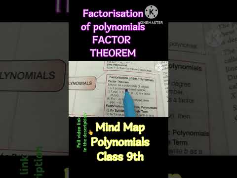 factorisation of polynomials 👉 Factor Theorem 🤓 Class 9th 🤓 mind map polynomials