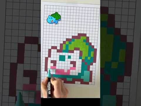 Bulbasaur Pokémon pixel sticker sheet 👾🌿 #pixelart #pixels #pokemon #bulbasaur #drawings #stickers