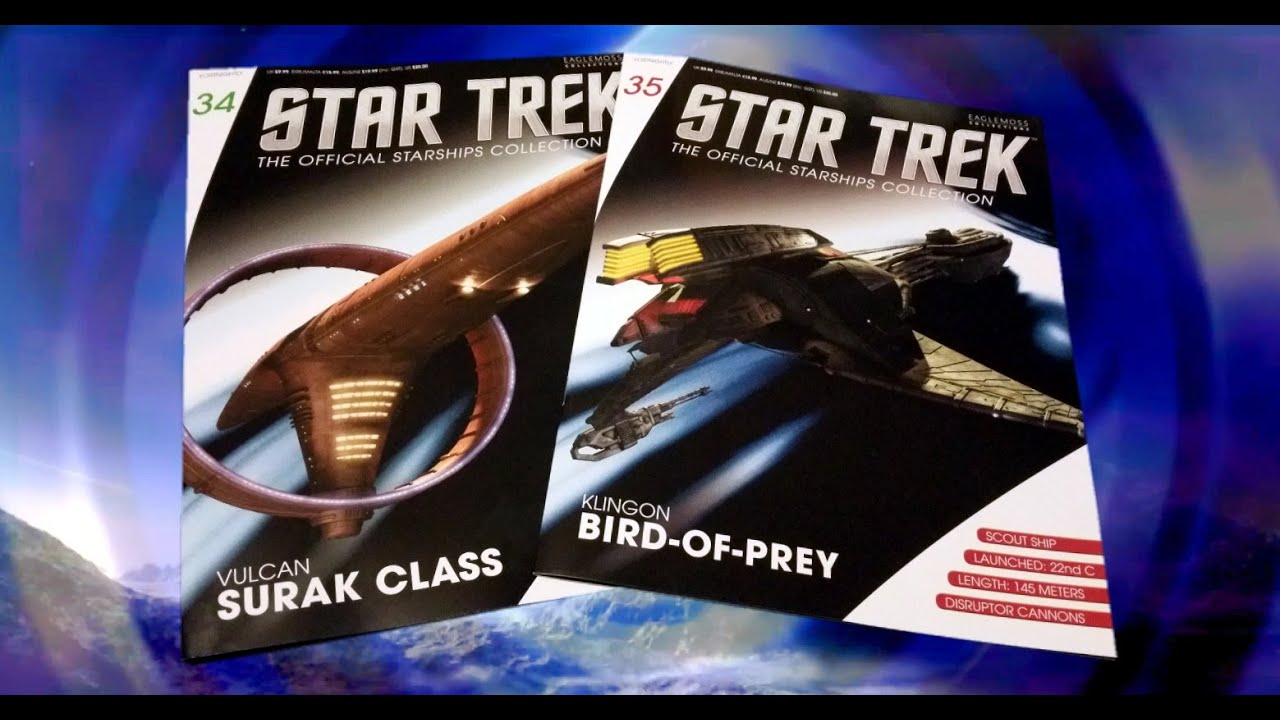 Star Trek Starships Collection #34 & 35 Review : Vulcan Surak Class & Klingon Bird-Of -Prey Scout