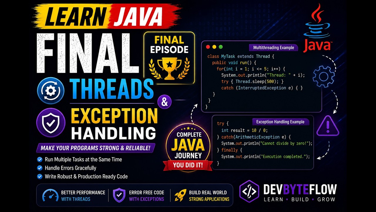 Threads & Exception Handling | Java Programming Course – Final Episode