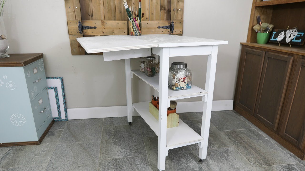 DIY Rolling Work Bench Work Table With Shelves