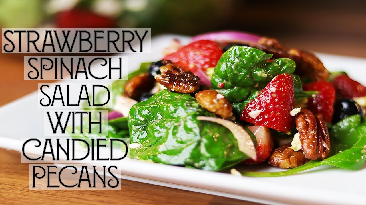 Strawberry Spinach Salad With Candied Pecans