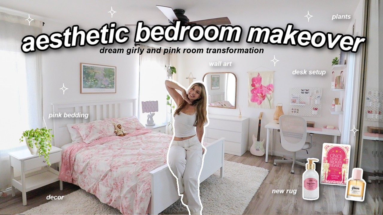 DREAM ROOM MAKEOVER & TOUR ☆ transforming my entire bedroom, decorating & cleaning