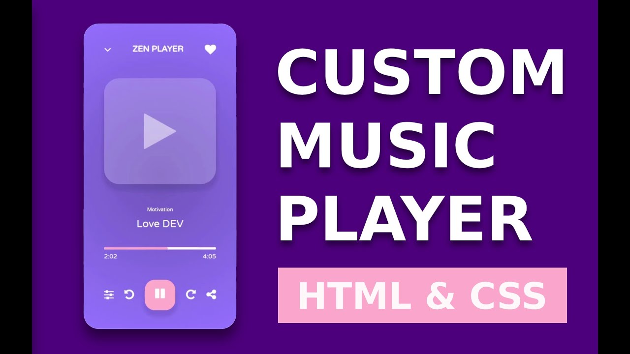 CSS UI Card | Custom Audio Player Responsive Design | Html & CSS