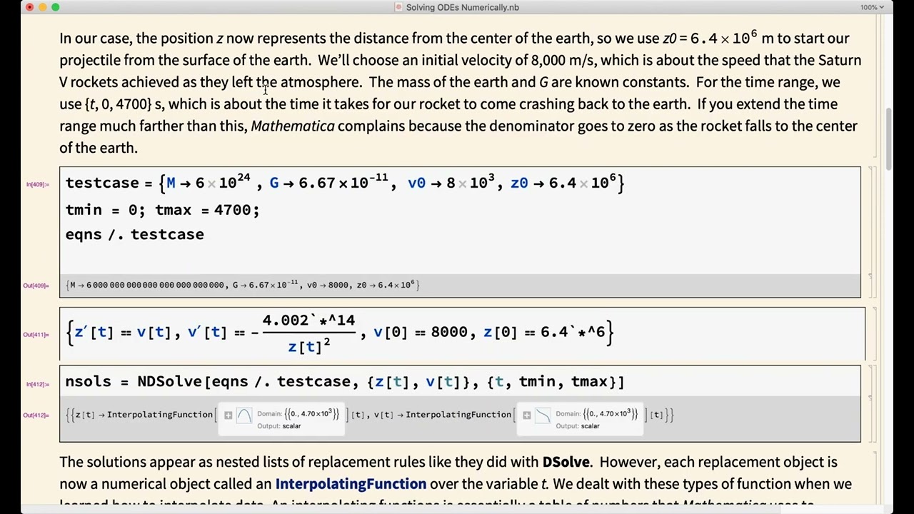 Solving an ODE Numerically in Mathematica