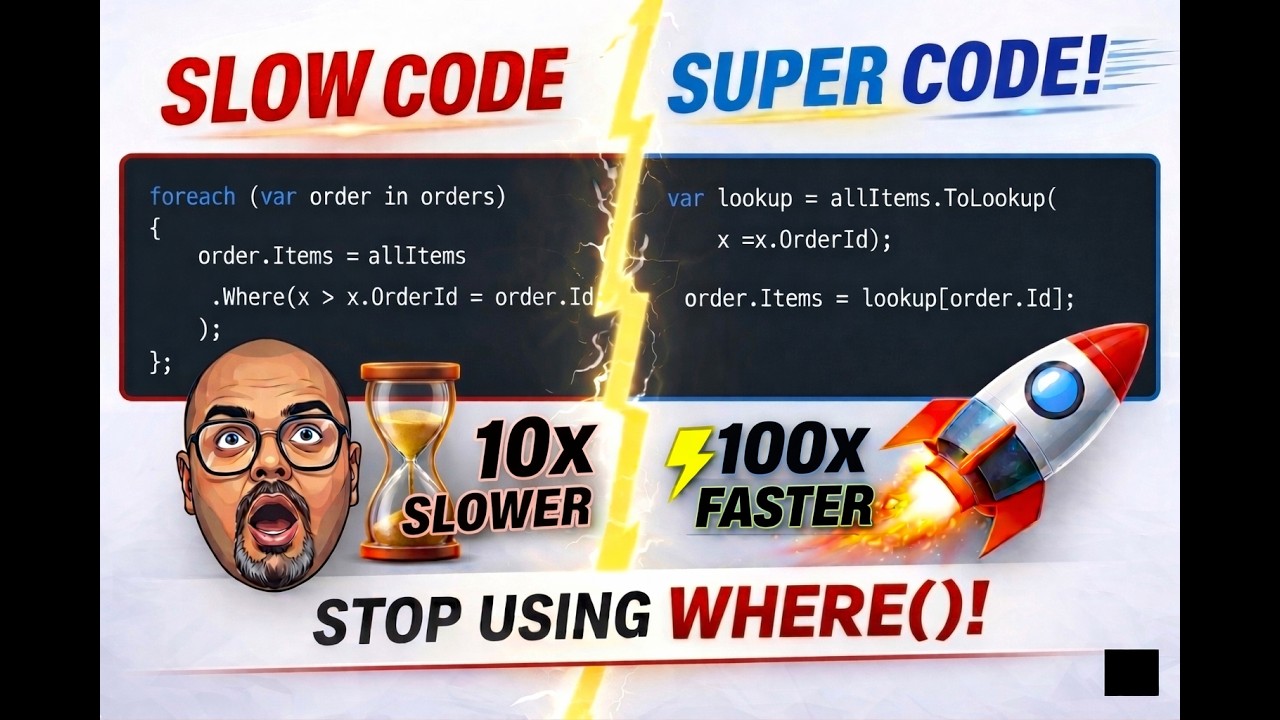 Stop Using .Where() in Loops! Boost .NET Performance by 100x with ToLookup()