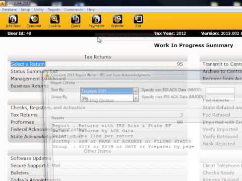 IRS Acknowledgement Reports Overview - CrossLink Professional Tax Software