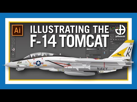 Drawing a Navy F-14 Tomcat Fighter Jet Aircraft Vector | Adobe Illustrator | Jeff Hobrath Art Studio