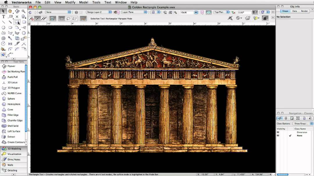 New Golden Rectangle in Vectorworks 2013