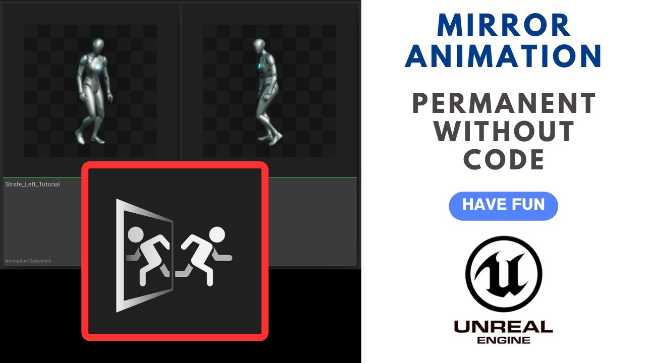 Unreal 5: How to mirror an animation without code as  separate animation sequence, simple to use