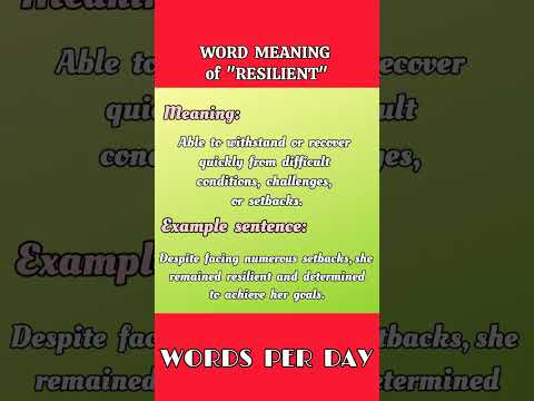 Word meaning of "RESILIENT" #englishlearners #englishlearning #youtubeshorts