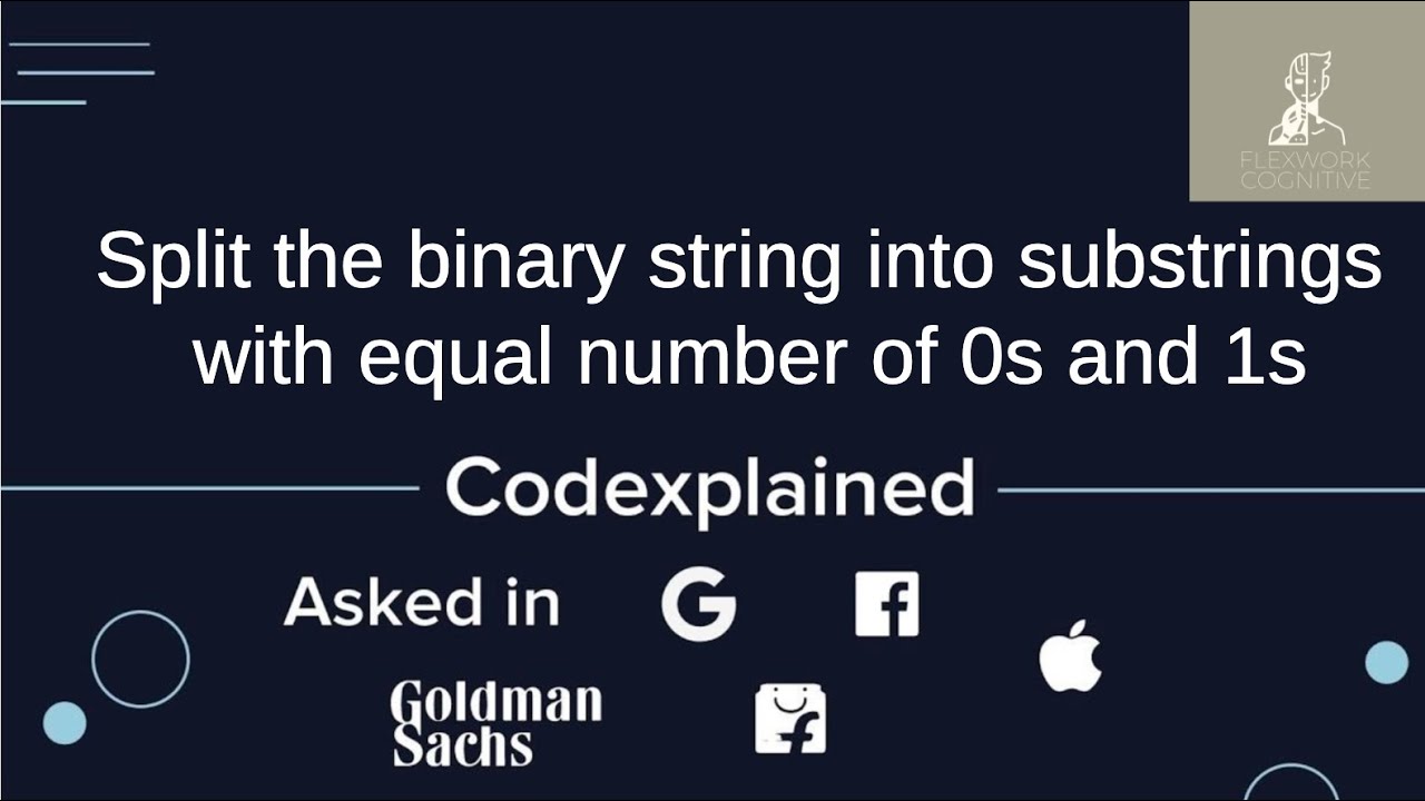 Split the binary string into substrings with equal number of 0s and 1s Solution Explained |Java