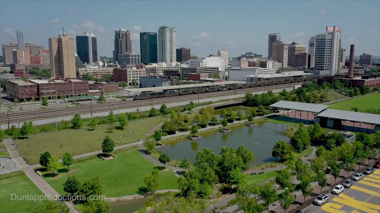 Railroad Park-Drone Stock Footage