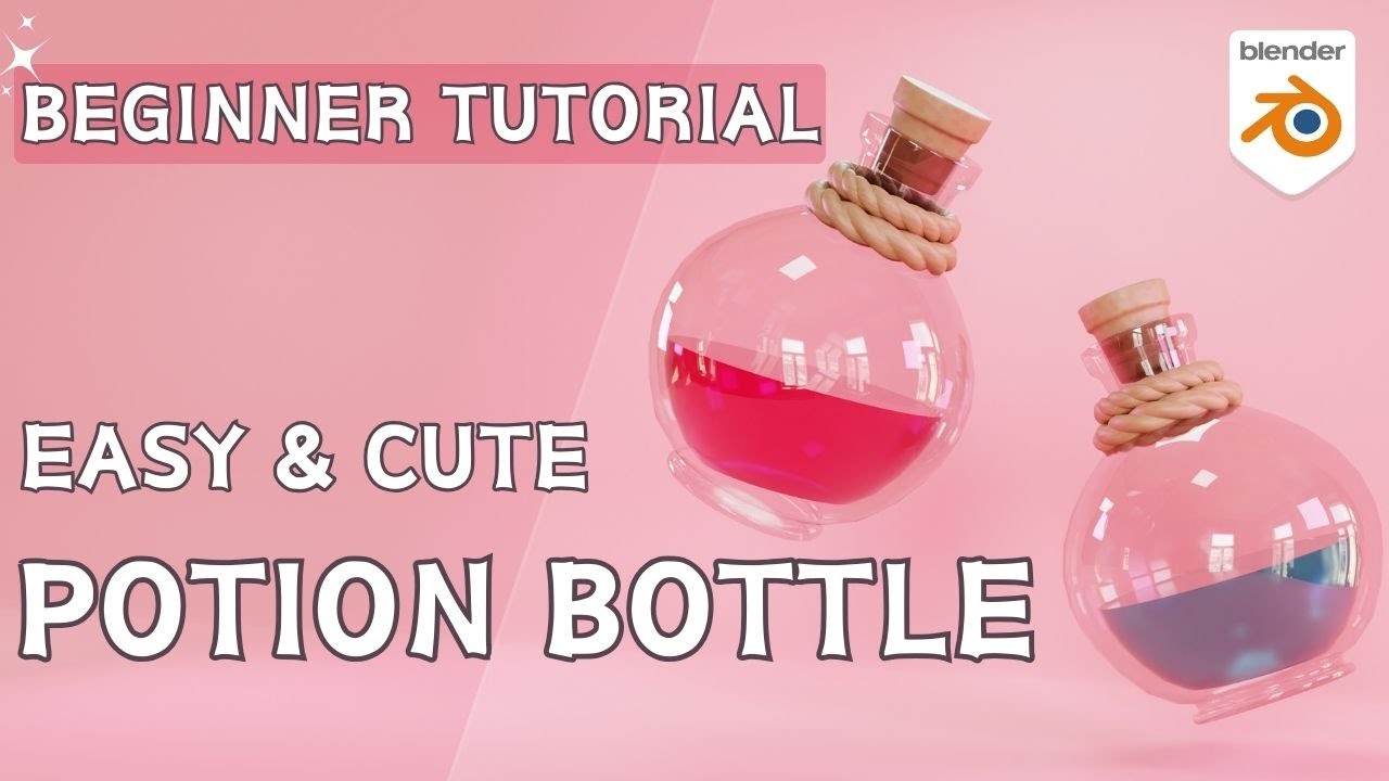 Create Easy Potion Bottle / Blender Beginner 3D Tutorial