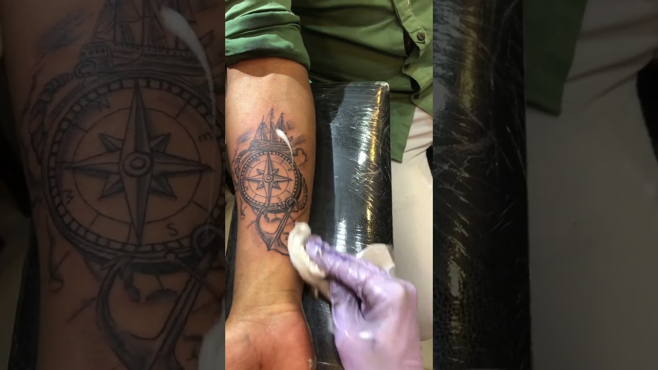 Compass tattoos for men | compass tattoo arm | #shortsviral #tattoo #compasstattoo