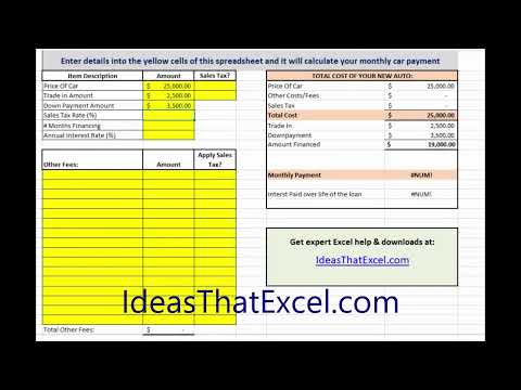 Car Loan Calculator in Excel