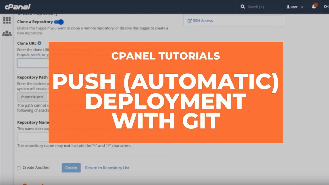 cPanel Tutorials - How to Use Push (Automatic) Deployment with Git Version Control