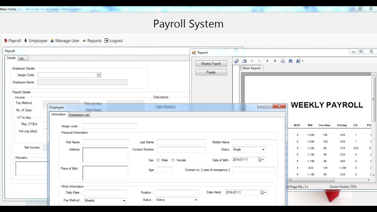 Payroll Management System in VB.Net with Full Source Code | Free to Download
