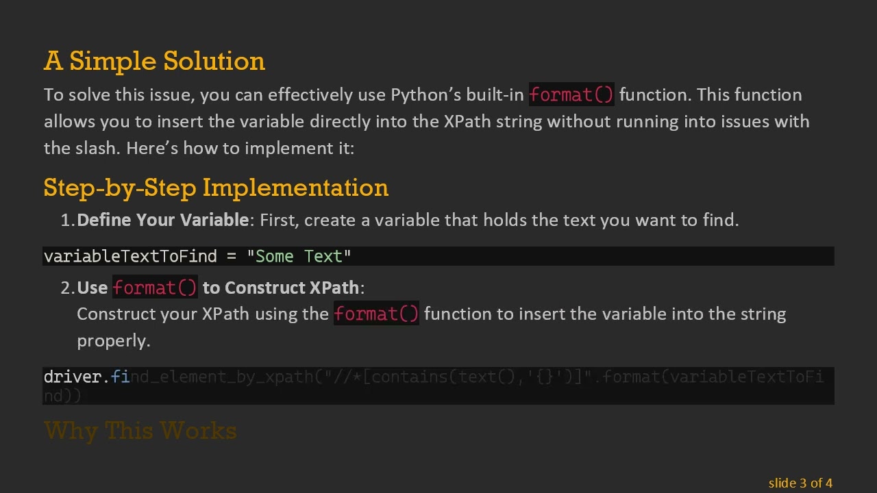 Solving the Slash Issue in Selenium Element Finding with Python Variables