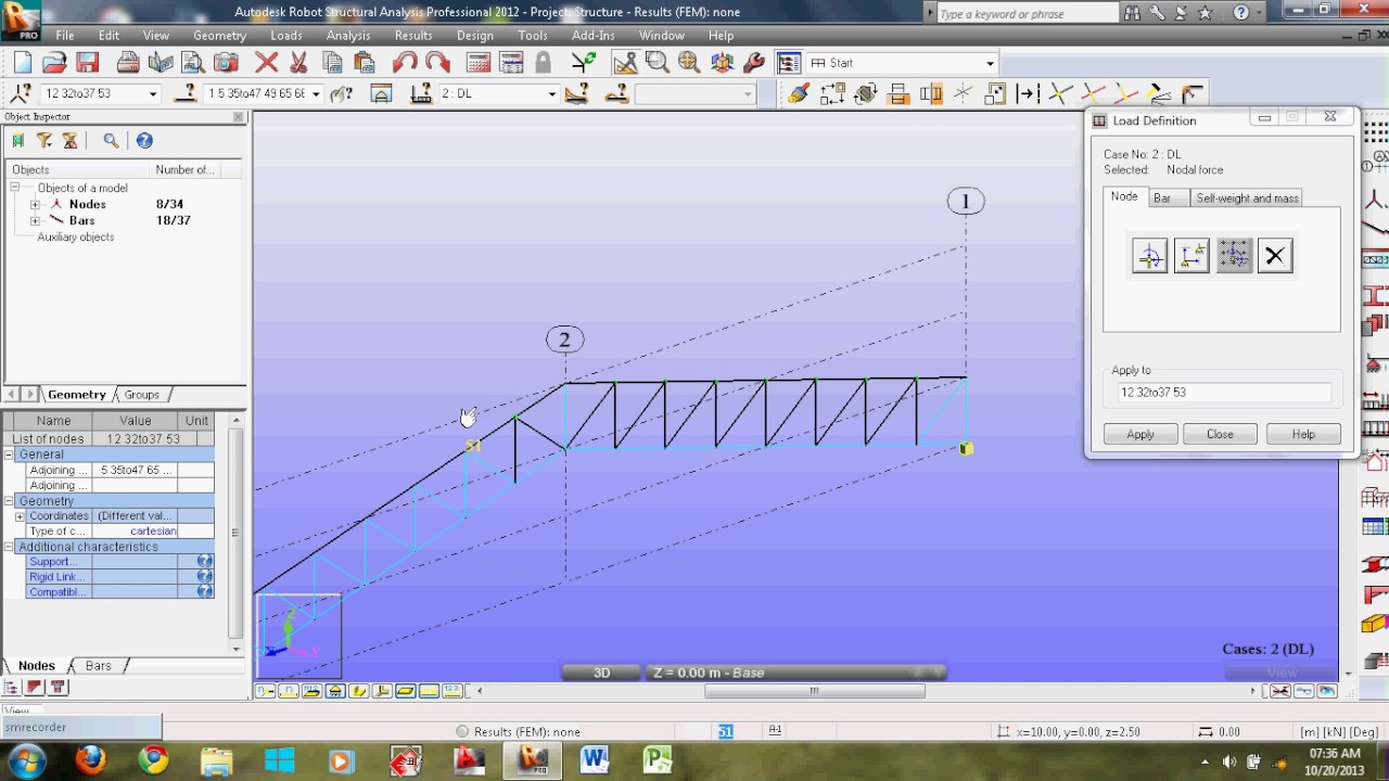 Robot Structural Analysis - 2D truss Design and Analysis