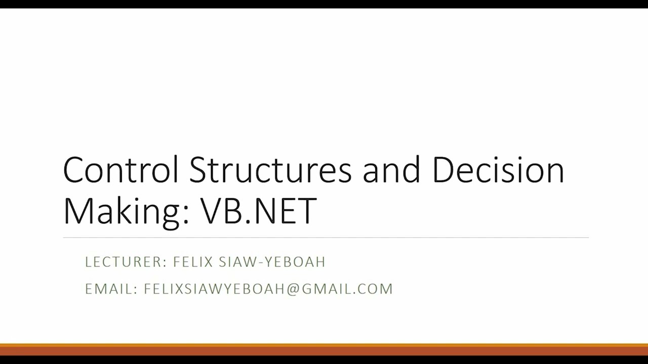 Conditional Statements and Looping Construct in Visual Basic.NET Console