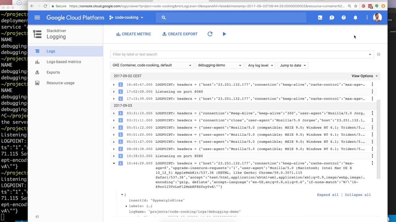 Stackdriver Debugger Node.js demo