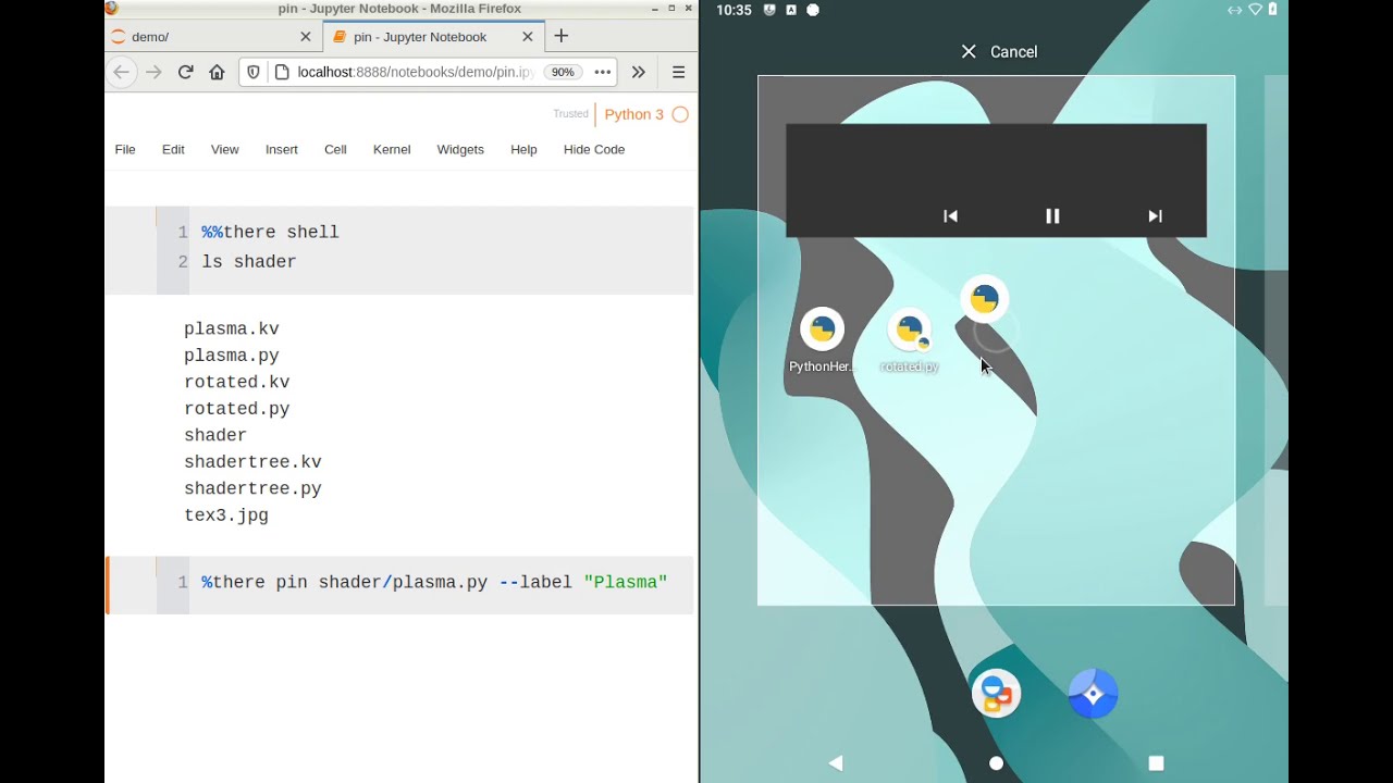 Run Python script from Android home screen shortcut with the PythonHere app