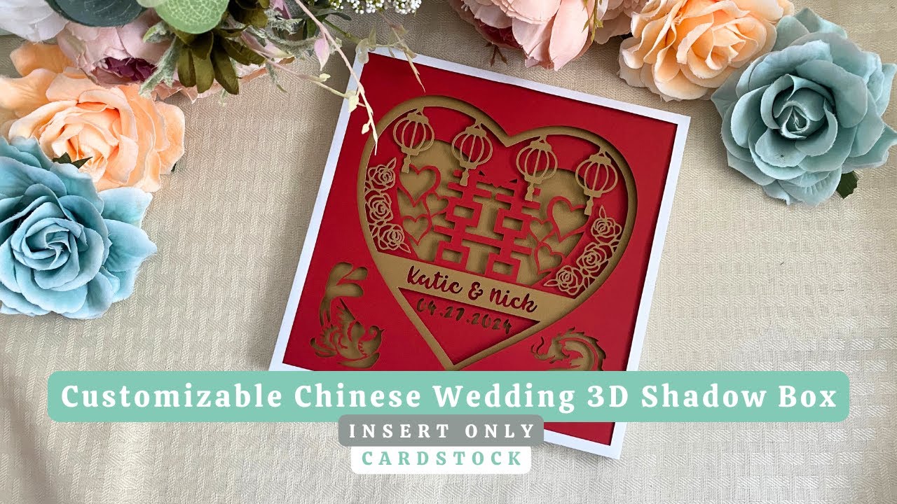 Customizable Chinese Wedding 3D Shadow Box (Insert Only)