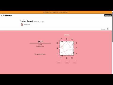 AI Solve New York Times Daily Letter Boxed Puzzle: 6/26/2025 (ASMR)
