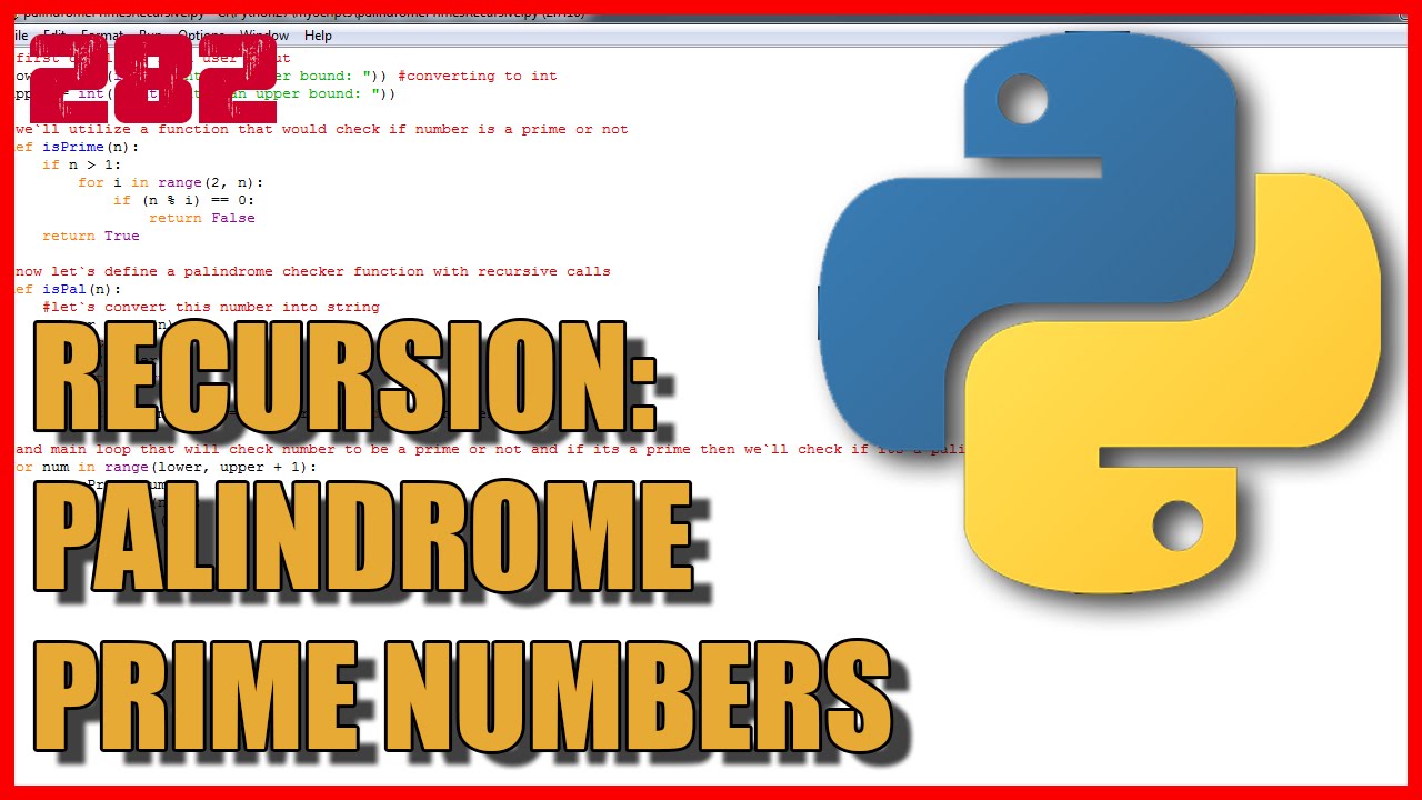 PYTHON Recursion - Palindrome prime numbers