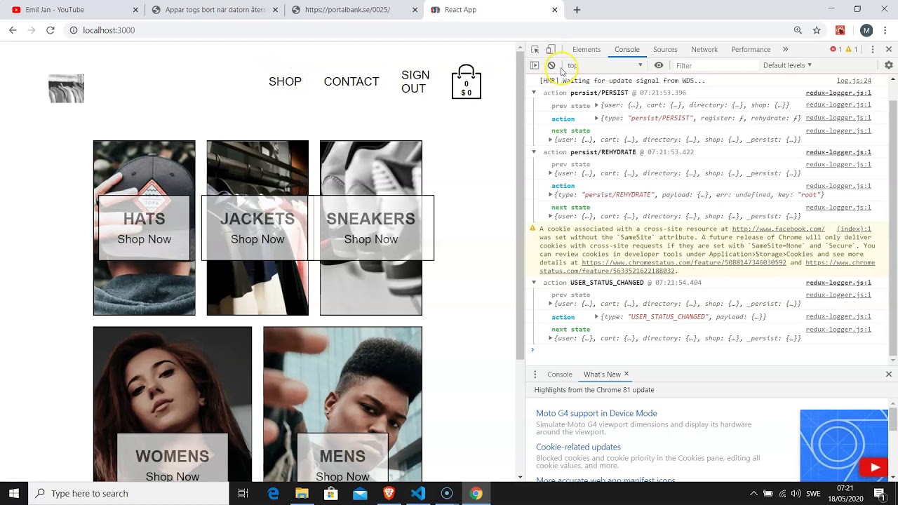 45 clothstore Redux Saga part 1   google sign in with Redux Saga in React project