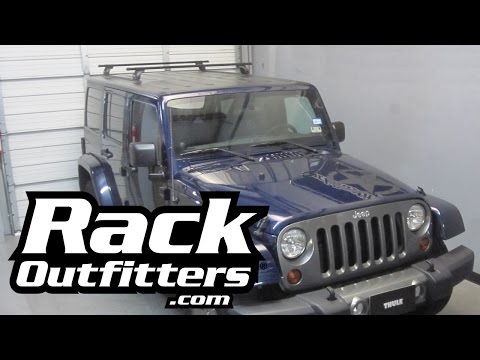 Jeep Wrangler Unlimited Thule Podium Square Bar Roof Rack by Rack Attack