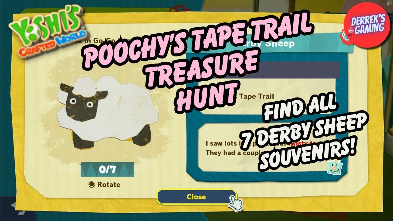 Yoshi's Crafted World | Poochy's Tape Trail | Derby Sheep Souvenir Hunt