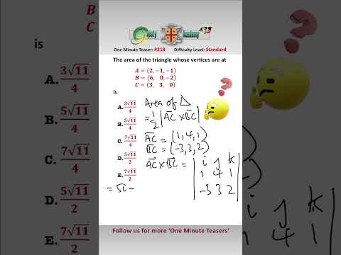 Finding the Area of a Triangle in 3D Space #mathsshorts #crossproduct #triangle