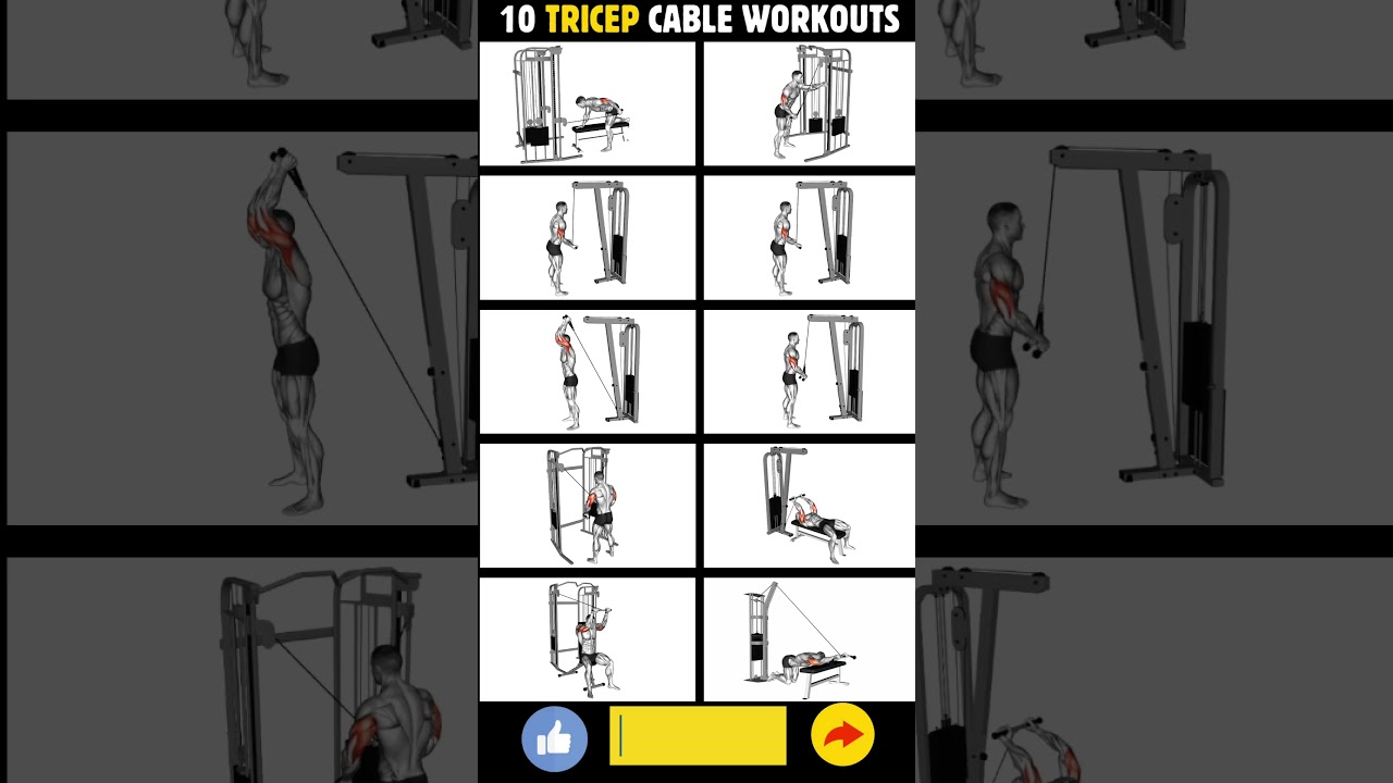 Top 10 Tricep Cable Workout 💪| #workout #tricepsworkout