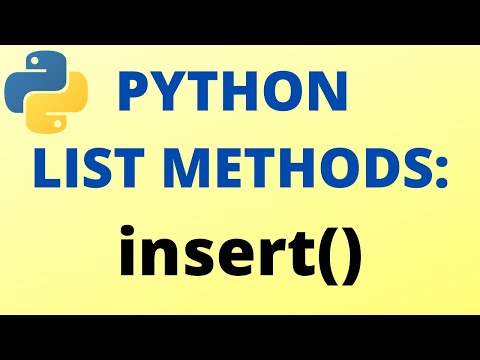 Python insert() List Method - TUTORIAL