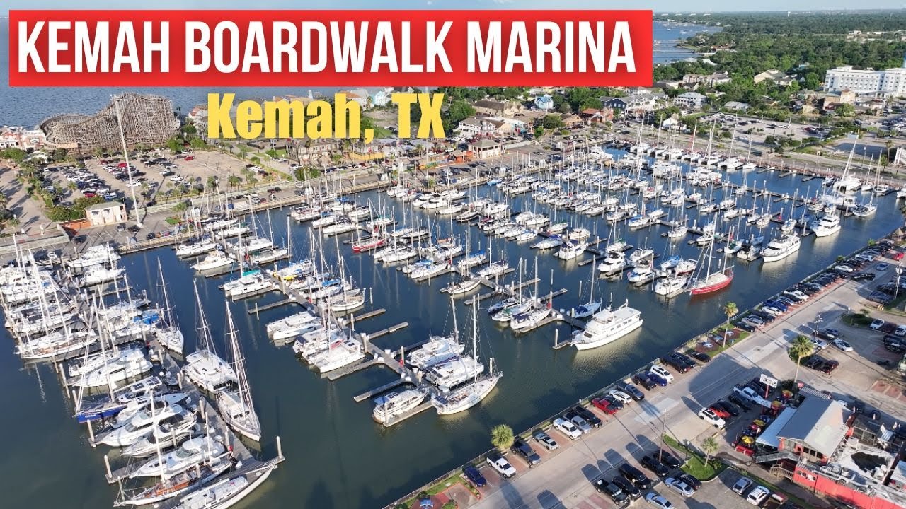 2025 Kemah Boardwalk Marina Kemah, TX 4K Drone Stock Footage Roberto Juarez Licensed Part 107 Pilot