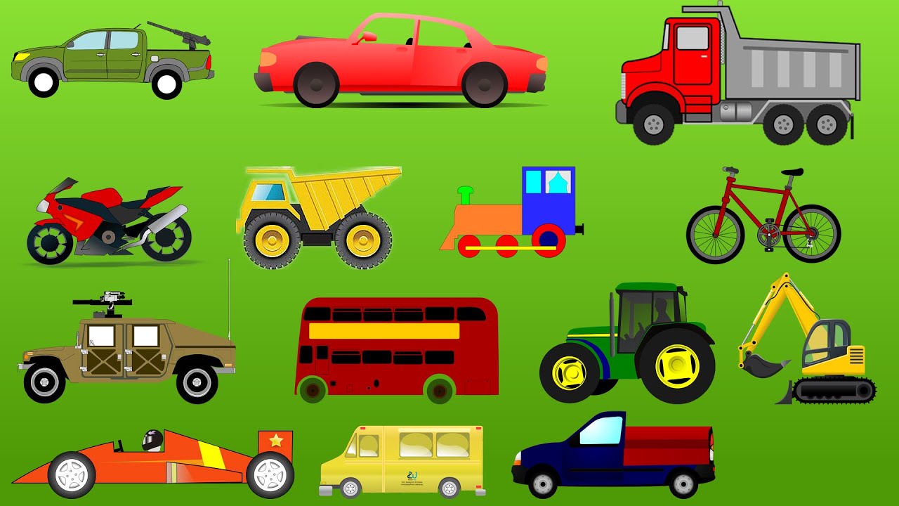 COUNTING STREET VEHICLES - Kids Learning Video, Count Monster Trucks Farm Vehicles Bike Tractor