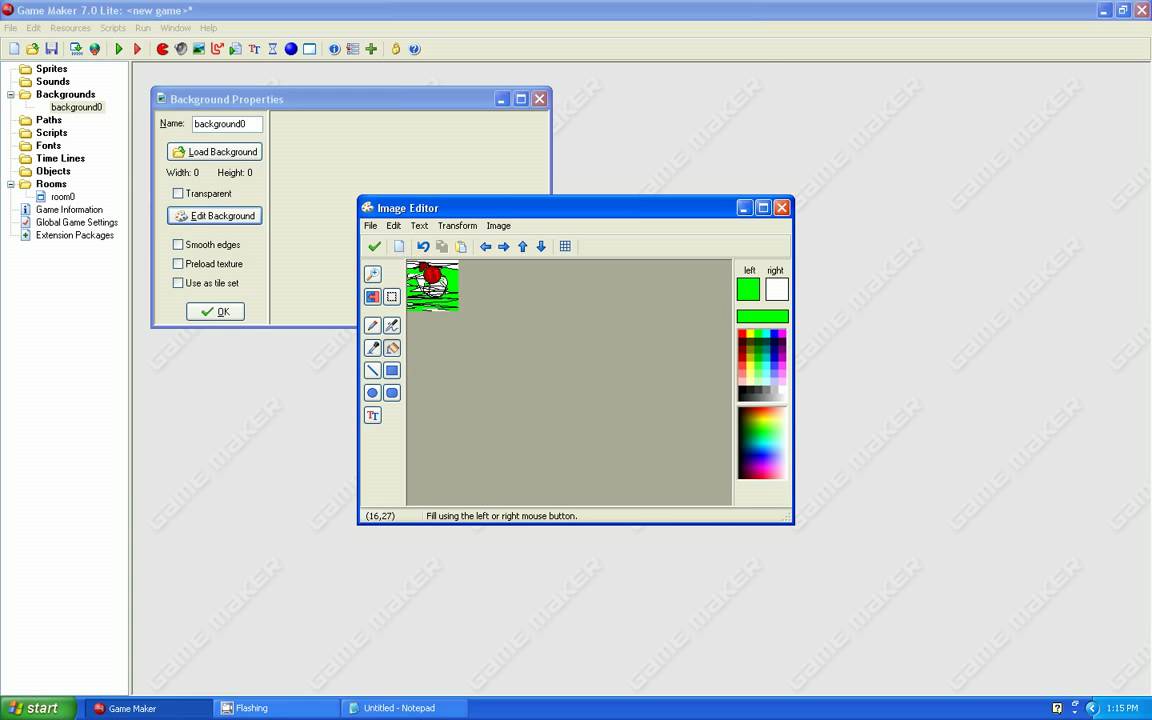 Game Maker tutorial: Moving Backgrounds