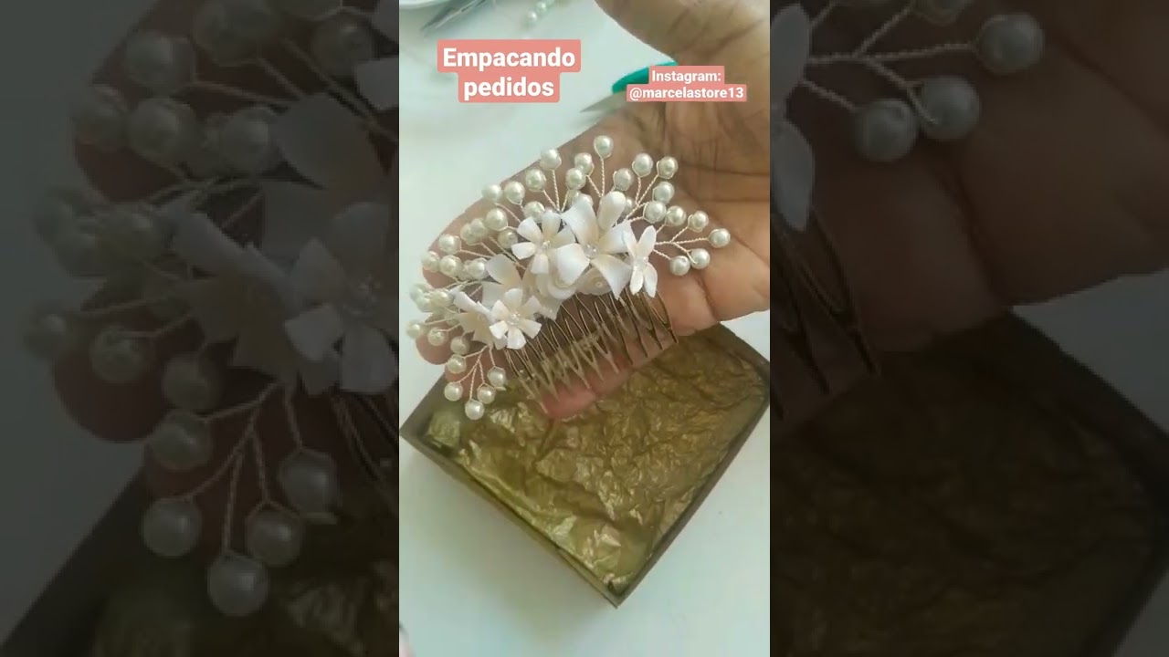 Peineta y aretes para novias en Alambrismo fino #tocadosdenovias