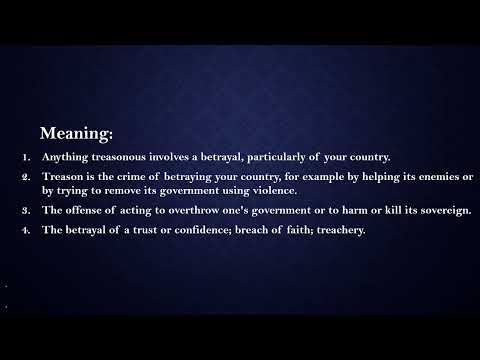 Treasonous Meaning with Examples