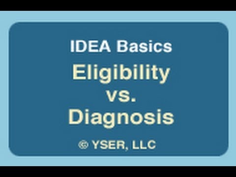 IDEA Basics: Eligibility and Diagnosis