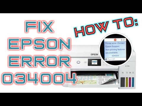 Epson EcoTank | How To Fix Error Code 034004