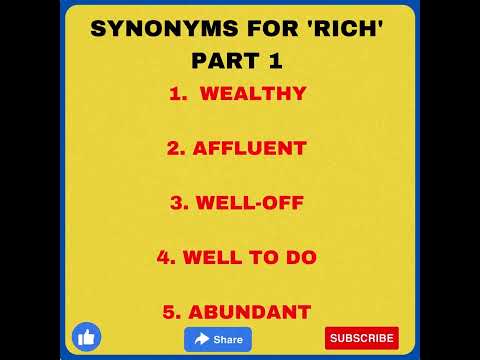 Synonyms for 'Rich' Part 1