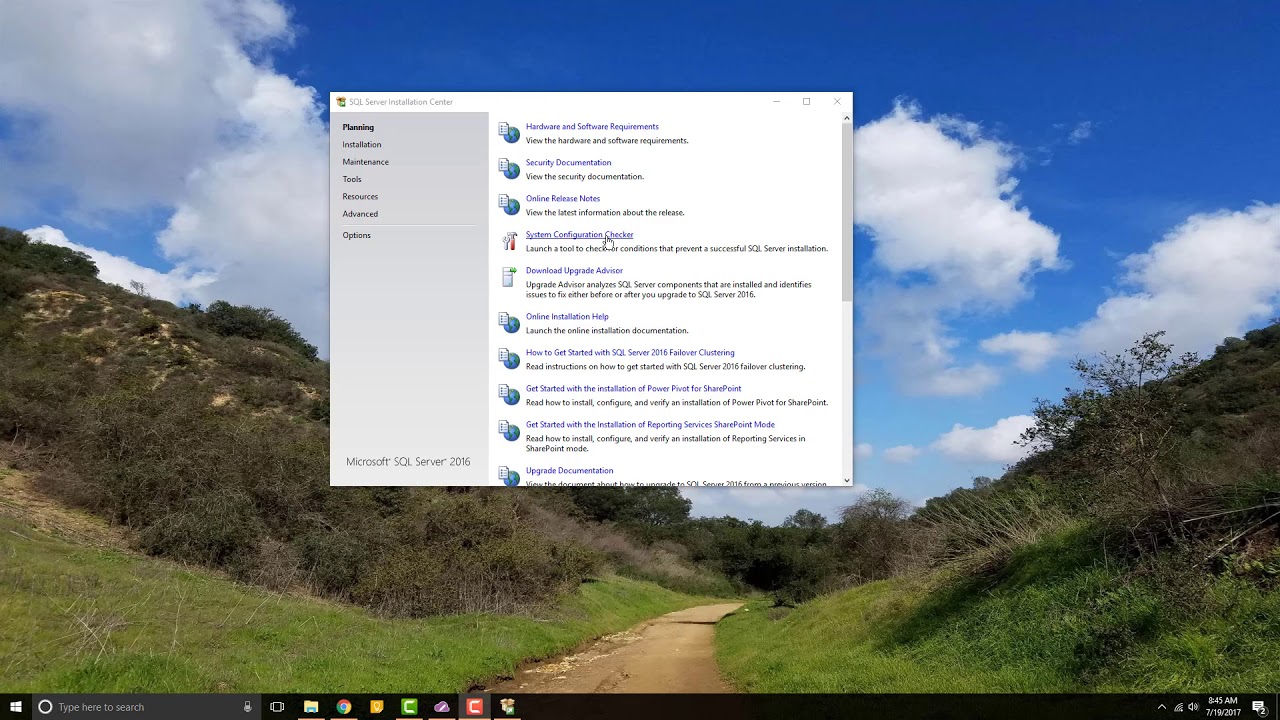 Installing SQL Server 2016 Developer Edition